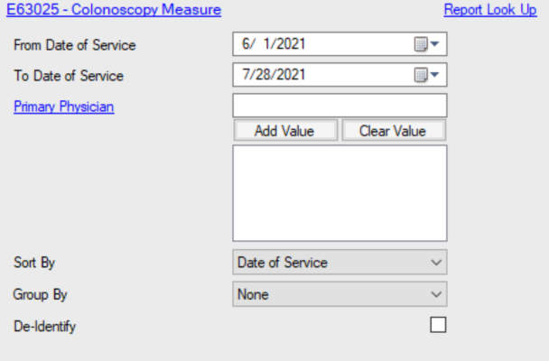 E63025 - Colonoscopy Measure